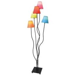 N&auml;ve N&Auml;VE Stehlampe "Colori", bunt, 5, H: 156cm, 1 Stk., Leuchten, 5flg. bunte Textilschirme orange, gr&uuml;n, pink, blau und rot H&ouml;he 156cm, Stehlampe