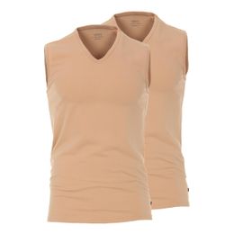 Tanktop Venti "Venti Tanktop im Doppelpack uni", Herren, Gr. S, beige, 95% Baumwolle, 5% Elasthan, Tops Tanktop