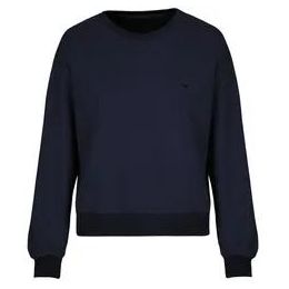 Sweatshirt TRIGEMA "TRIGEMA D&uuml;nnes Sweatshirt", Damen, Gr. XL, blau (navy), Sweatware, 50% Baumwolle, 50% Polyester, Basic, Rundhals, Sweatshirts Sweatshirt