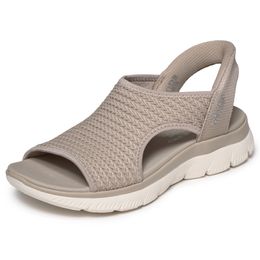 Sandale Skechers "SUMMITS-SWEETLY EVOLVED", Damen, Gr. 35, taupe, Textil, Strukturmuster, Schuhe Sandale, Sportsandale, Trekkingsandale mit Slip-In Funktion, Topseller