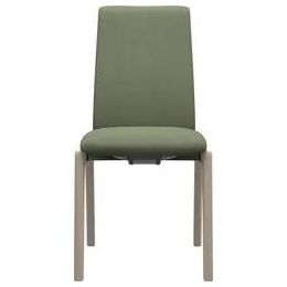 Polsterstuhl stressless "Laurel", gr&uuml;n (gr&uuml;n dinamica, eiche gekalkt), B:57cm H:92cm T:59cm, Microfaser DINAMICA (88% Polyester, 12% Polyurethan), St&uuml;hle, Polsterstuhl, Low Back, Gr&ouml;&szlig;e M, mit abgerundeten Beinen in Eiche gekalkt