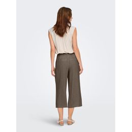 Culotte Only "ONLSIESTA HW LIN BL CLEAN CULOT PNT NOOS", Damen, Gr. M (38), N-Gr, braun (walnut), Web, Obermaterial: 80% Viskose, 20% Leinen, unifarben, 7/8-L&auml;nge, Hosen Culotte, mit Leinen