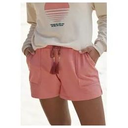Sweatshorts Vivance, Damen, Gr. 44/46, N-Gr, rosa (altrosa), Sweatware, Obermaterial: 60% Baumwolle, 40% Polyester, unifarben, l&auml;ssig geschnitten kurz, Hosen Sweatshorts, Kurze Hose mit aufgesetzten Taschen und Kontrastkordel, Loungewear