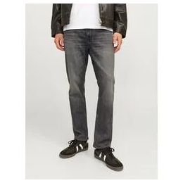 Jack & Jones Regular-fit-Jeans JACK & JONES "JJICLARK im Used-Look, Stretchkomfort und niedrige Leibh&ouml;he", Herren, Gr. 29, L&auml;nge 32, grau (grau denim), Denim/Jeans, Obermaterial: 98% Baumwolle, 2% Elasthan, Abriebeffekte, regular fit lang, Jeans, Baumwollmischung, regular fit
