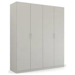 Dreht&uuml;renschrank Rauch "Kleiderschrank Schrank Garderobe Ankleide PURE BY QUADRA SPIN", grau (seidengrau), B:181cm H:210cm T:54cm, Holzwerkstoff, Schr&auml;nke, Dreht&uuml;renschrank, mit Spiegel, in puristischem Design, Griffe alufarben MADE IN GERMANY