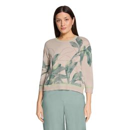 Strickpullover Betty Barclay "Damen mit Print", Damen, Gr. 40, beige, gr&uuml;n, Strick, Obermaterial: 80% Viskose, 20% Polyamid, l&auml;ssig geschnitten normal, Rundhals, Pullover Strickpullover