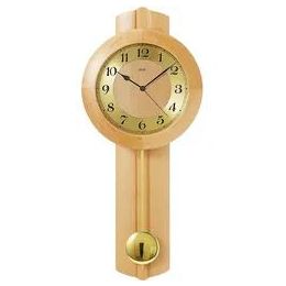 Funk-Pendelwanduhr AMS "F5165/16", braun (erlefarben), Wanduhren, B/H/L: 25cm x 10cm x 62cm, Quarzuhr, Holz-/Glasgeh&auml;use, Erle,Esszimmer,Wohnzimmer,Made in Germany