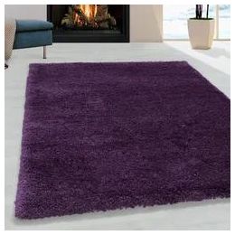 Hochflor-Teppich Ayyildiz Teppiche "FLUFFY 3500", lila, B:140cm H:50mm L:200cm, Polypropylen (PP), Teppiche, Langflor, Shaggy, uni, robust, auch in rund erh&auml;ltlich, Wohnzimmer