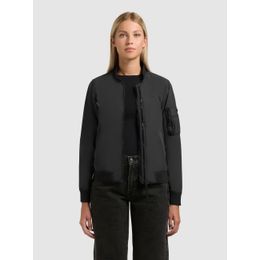 Bomberjacke Khujo "DENZ", Damen, Gr. XL, schwarz, Web, 100% Nylon, regular fit h&uuml;ftlang, eingesetzt angesetztes B&uuml;ndchen, Jacken Bomberjacke