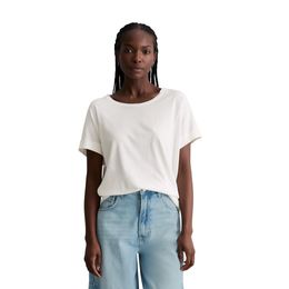 Marc O'Polo T-Shirt MARC O'POLO DENIM "aus Organic Cotton", Damen, Gr. L, silky wei&szlig;, Obermaterial: 100% Baumwolle, unifarben, Basic, relaxed fit, Rundhals, normaler Saum, Shirts T-Shirt