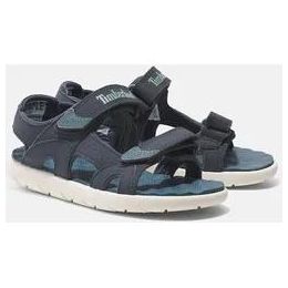 Sandale Timberland "PERKINS ROW BACKSTRAP SANDAL", M&auml;dchen, Gr. 34 (2), blau (dunkelblau, gr&uuml;n), Synthetik, Schuhe Sandale, mit Klettverschlu&szlig;