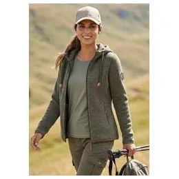 Fleecejacke Lascana ACTIVE, Herren, Gr. 40/42, gr&uuml;n (olive), Fleece, Obermaterial: 100% Polyester, gemustert, normal, Jacken Fleecejacke, Trekkingjacke mit Kapuze