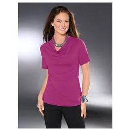 Wasserfallshirt Inspirationen "Shirt", Damen, Gr. 48, pink (fuchsia), 95% Viskose, 5% Elasthan, unifarben, Wasserfallausschnitt, Shirts