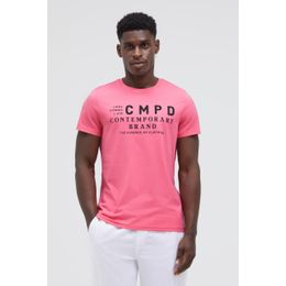 Rundhalsshirt CMPD, Damen, Gr. 4XL, pink, Single Jersey, Material: 100% Baumwolle, bedruckt, regular fit normal, Rundhals, eingesetzt gerader Abschluss, Shirts Rundhalsshirt, aus Baumwolle