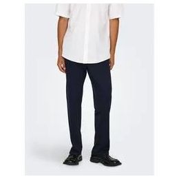 Only & Sons Stoffhose ONLY & SONS "ONSMARK REGULAR 0209 PANT", Herren, Gr. 30, L&auml;nge 32, blau (night sky), Web, Obermaterial: 64% Viskose, 31% Polyester, 5% Elasthan, unifarben, regular fit normal, Hosen Stoffhose
