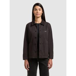 Fieldjacket Khujo "SUZY", Damen, Gr. M, schwarz, Twill, 100% Baumwolle, unifarben, regular fit h&uuml;ftlang, eingesetzt mit Druckkn&ouml;pfen, Jacken