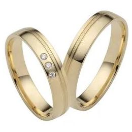 Trauring Firetti "Schmuck Geschenk Gold 750 Hochzeit Ehering "LIEBE" Gr. 52, gold (gelbgoldfarben), Fingerringe, Damen, 52, ohne Brillanten, Gelbgold 585, 4mm, Trauring, Made in Germany, wahlweise mit oder ohne Brillanten