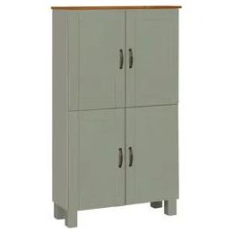 Midischrank Home Affaire "Rodby", gr&uuml;n (salbei gr&uuml;n, honig), B:75cm H:130cm T:30cm, Massivholz, Schr&auml;nke, Midischrank, FSC-zertifiziertes Massivholz, Breite 75cm, H&ouml;he 130cm