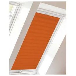 Dachfensterplissee SUNLINES "Young Style Crush", orange (orange, wei&szlig;), B:77,6cm H:73,9cm, Obermaterial: 100% Polyester, Plissees, mit F&uuml;hrungsschienen