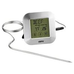 Bratenthermometer Gefu "PUNTO", silber, B:8,5cm H:2,4cm T:8,5cm, Edelstahl, Kunststoff, Temperaturmessger&auml;te, digital, f&uuml;r Grill, Backofen und Herd