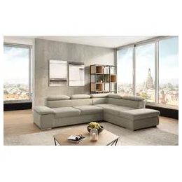 Sit & More Ecksofa SIT & MORE "Valentine L-Form, B: 272 cm", beige (nature), B:272cm H:73cm T:226cm, 100% Polyester, Sofas, Ecksofa, mit Arm- & Kopfteilverstellung, optional mit Bettfunktion