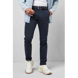 Chinos MEYER "M5 Chino", Herren, Gr. 30, L&auml;nge 32, blau (dunkelblau), 98% Baumwolle, 2% Elasthan, unifarben, regular fit lang, Hosen, M5 Chino im unifarbenen Design
