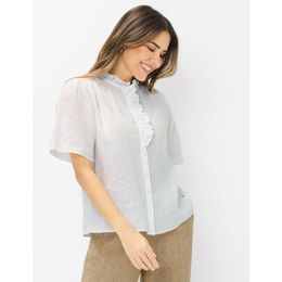 Kurzarmbluse Brax "Style VIVE", Damen, Gr. 36, wei&szlig;, Web, 100% Leinen, Blusen