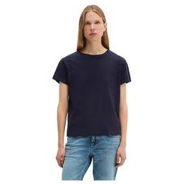 Marc O'Polo T-Shirt MARC O'POLO "aus Organic Cotton", Damen, Gr. XXS, blau (maniac midnight), Obermaterial: 100% Baumwolle, unifarben, Basic, loose fit, Rundhals, Shirts T-Shirt