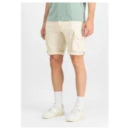 Shorts Alpha Industries "Crew Short", Herren, Gr. 32, Normalgr&ouml;&szlig;en, wei&szlig; (jet stream wei&szlig;), Obermaterial: 98% Baumwolle, 2% Elastan; Futter: 100% Baumwolle, Hosen Shorts