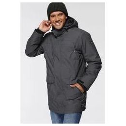 Funktionsparka Polarino, Herren, Gr. 50, schwarz (schwarz meli), Web, Obermaterial: 75% Polyester, 25% Polyamid. Futter: 100% Polyester. Wattierung: 100% Polyester, meliert, Rippstrickb&uuml;ndchen mit verstellbarem Klettverschluss, Jacken Parka, mit reflektierenden Streifen