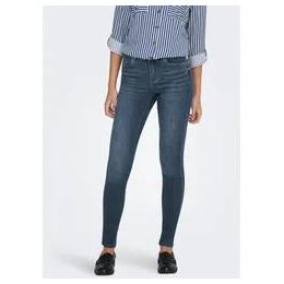 Skinny-fit-Jeans Only "ONLWAUW LIFE MID SK DNM", Damen, Gr. L (40), L&auml;nge 30, blau (blau schwarz denim), Denim/Jeans, Obermaterial: 64% Baumwolle, 31% Polyester, 3% Viskose, 2% Elasthan, unifarben, skinny fit, Jeans 5-Pocket-Jeans
