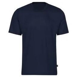 T-Shirt TRIGEMA "TRIGEMA T-Shirt aus 100% Baumwolle", Damen, Gr. XXL, blau (navy), Single Jersey, 100% Baumwolle, Basic, lang, Rundhals, Shirts T-Shirt