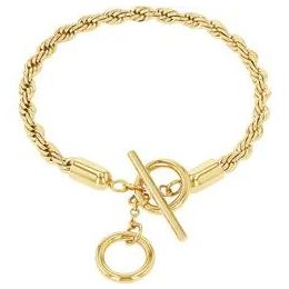 Armband Amor "Kordelkettengliederung", gold (gelbgoldfarben), Armb&auml;nder, Damen, 19cm, Edelstahl, Armband