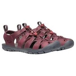 Sandale Keen "CLEARWATER CNX LEATHER", Damen, Gr. 42, rot (weinrot), Leder, Schuhe Sandale