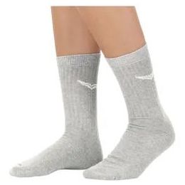 Socken TRIGEMA "TRIGEMA Sportsocken im Doppelpack", Damen, Gr. 39-42, grau (grau, melange), Baumwollmischung, Socken Socken