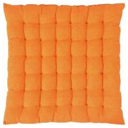 Sitzkissen Pad "Risotto", orange, unifarben, B:40cm L:40cm, Baumwolle, Dekokissen_Sitzkissen_Kissenh&uuml;llen, Sitzkissen, handgewebt