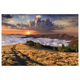 Fototapete papermoon "Landschaft mit Bergen", bunt, B:3,5m L:2,6m, Vlies, Tapeten