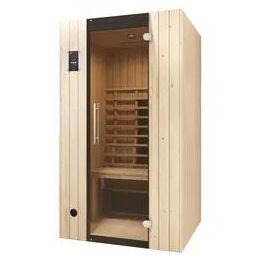 Infrarotkabine Weka "Infrarotkabine TANILLA 1", beige (natur), ohne Ofen, externe Steuerung, (ohne Ofen), Saunen, naturbelassen, stabile Sitzbank, Weka Linienstrahler