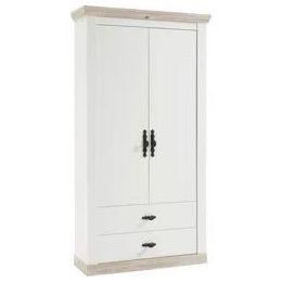 Garderobenschrank Home Affaire "Florenz", wei&szlig; (pinie wei&szlig;), B:107cm H:201cm T:38cm, Holzwerkstoff, Schr&auml;nke, Garderobenschrank, H&ouml;he ca, 200 cm