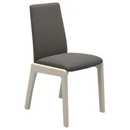 Polsterstuhl stressless "Laurel", grau (metal grau paloma, eiche gekalkt), B:57cm H:92cm T:59cm, Leder PALOMA: PALOMA ist ein durchgef&auml;rbtes Semianilin-M&ouml;belleder mit nat&uuml;rlicher Narbung., St&uuml;hle, Polsterstuhl, Low Back, Gr&ouml;&szlig;e M, mit abgerundeten Beinen in Eiche gekalkt