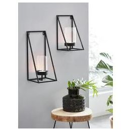 Wandkerzenhalter OTTO HOME "Industrial Candleholder", schwarz, B:18cm H:41cm T:18cm, Metall, Kerzenhalter, Industrial, modern, Metall, schwarz