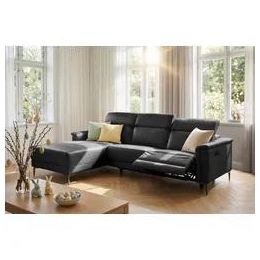 Ecksofa OTTO HOME "LUND, L-Form, 261cm, man. o. elektr. Relaxfunktion (mit USB-A)", schwarz, B:261cm H:97cm T:179cm, Kunstleder 100% Polyurethan, Sofas, Ecksofa, und Kopfteilverstellung