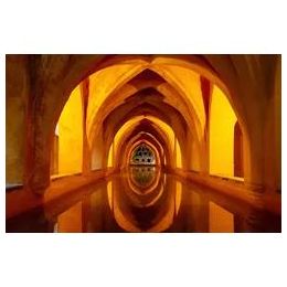 Fototapete papermoon "PALAST-SCHLOSS TEMPEL KATHEDRALE GROTTE ABSTRAKT DESIGN", bunt, B:5m L:2,8m, Vlies, Tapeten