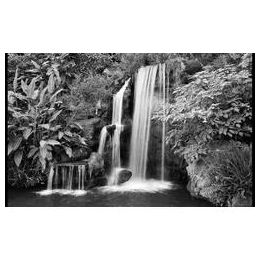 Fototapete papermoon "Schwarzweiss-Wasserfall", bunt, B:5m L:2,8m, Vlies, Tapeten
