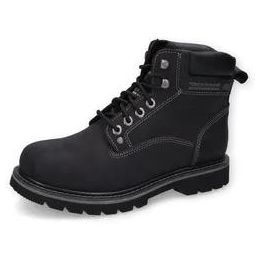 Schn&uuml;rboots Dockers BY GERLI, Herren, Gr. 42, schwarz, Leder, unifarben, Schuhe Schn&uuml;rboots, Winterboots, Workerboots mit Profilsohle