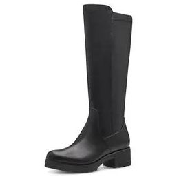 Stiefel Marco Tozzi, Damen, Gr. 37, Normalschaft, schwarz, Lederimitat, Schuhe Stiefel, mit Blockabsatz