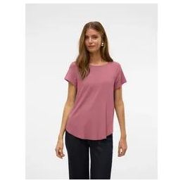 V&eacute;ro Moda Blusenshirt VERO MODA "VMBELLA SS TOP WVN GA NOOS", Damen, Gr. S, rosa (mesa rose), Web, Obermaterial: 97% Viskose, 3% Elasthan, unifarben, regular fit h&uuml;ftbedeckend, Rundhals, Shirts Blusenshirt, Viskosemischung, abgerundeter Saum