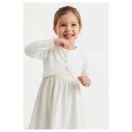 Bolero happy girls "cardigan", M&auml;dchen, Gr. 104, wei&szlig;, Strick, Obermaterial: 100% Baumwolle, unifarben, bauchfrei, Rundhals, Strickjacken Bolero, vorne mit sch&ouml;nen Zierperlen bestickt