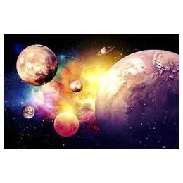 Fototapete papermoon "GALAXIE-WELTALL UNIVERSUM PLANETEN SOLAR SYSTEM STERNE", bunt, B:4,5m L:2,8m, Vlies, Tapeten