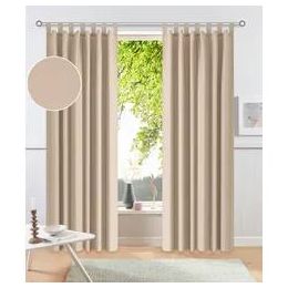 Vorhang OTTO HOME "Raja" Gr. 5, beige (sand), B:140cm H:265cm, Polyester, Recyceltes Material, Gardinen, 2er-Set, Bestseller, einfarbig, modern, pflegeleichte Mikrofaser